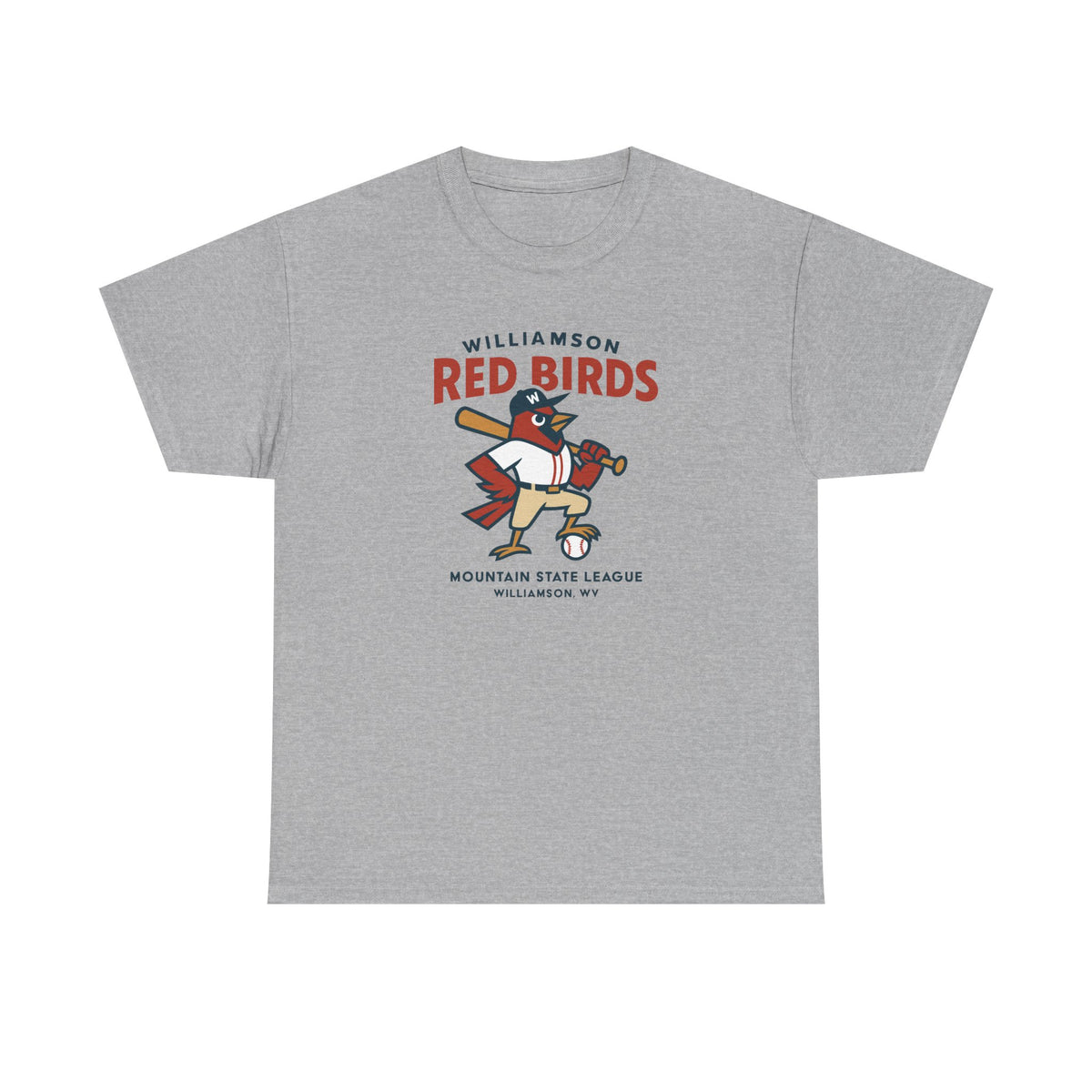 Williamson Red Birds T-Shirt (Heavyweight) - Vintage Defunct Baseball ...